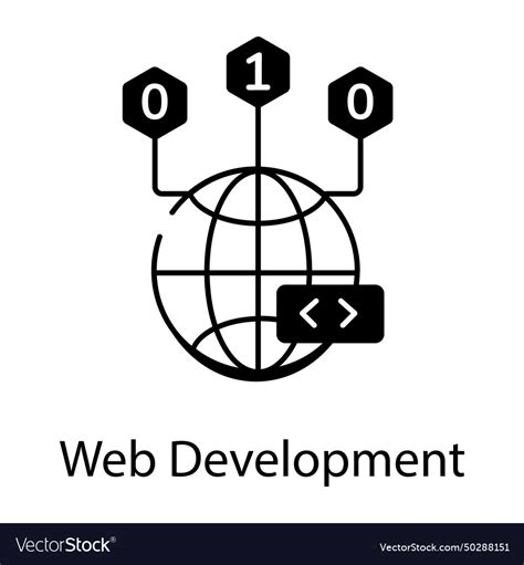 Linear Style Web Programming Icon Royalty Free Vector Image