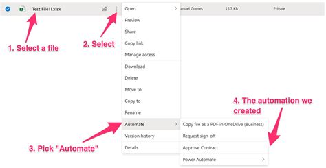 Power Automate Onedrive For Business For A Selected File Trigger