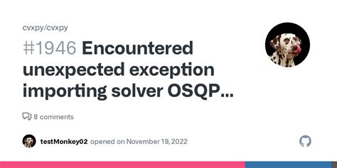 Encountered Unexpected Exception Importing Solver OSQP ImportError DLL Load Failed While