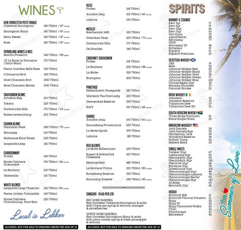 Menu At Cursive Lifestyle Eatery Restaurant Pretoria