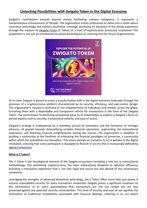 Ppt Unlocking Possibilities With Zwigato Token In The Digital Economy Powerpoint Presentation