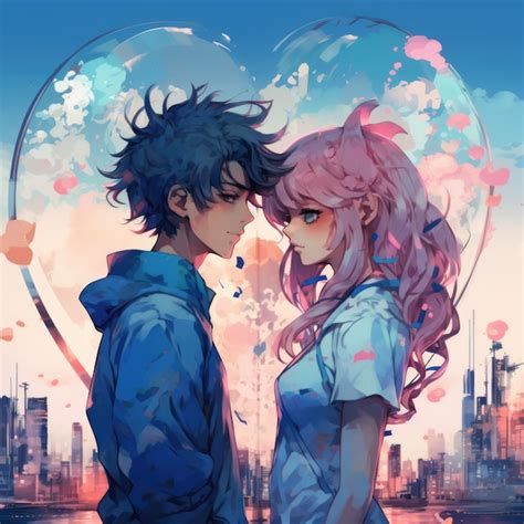 Free Photo Anime Couple Being In Love