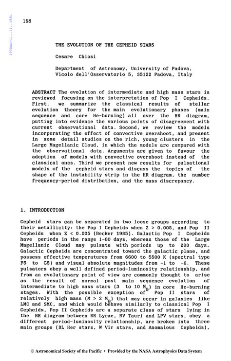 Pdf The Evolution Of The Cepheid Stars