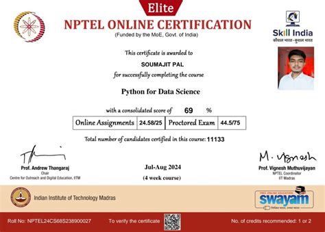 Datascience Python Nptel Iitmadras Continuouslearning