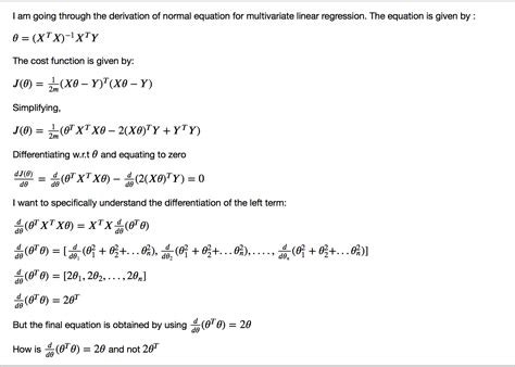 Normal Equation For Linear Regression Rlearnmachinelearning