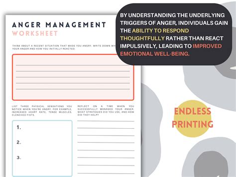 Anger Management Worksheet For Teens Cbt Therapy Resource Mental Health