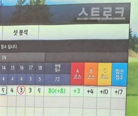 골프존 대회 스코어카드 보는법 지식in