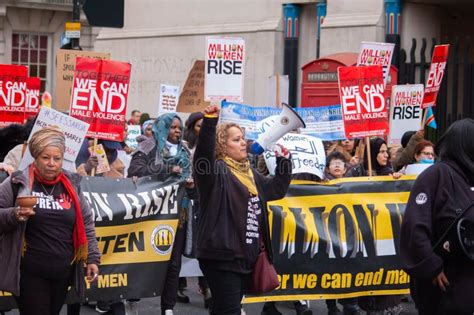 London England 4 March 2023 Protesters At The Million Women Rise