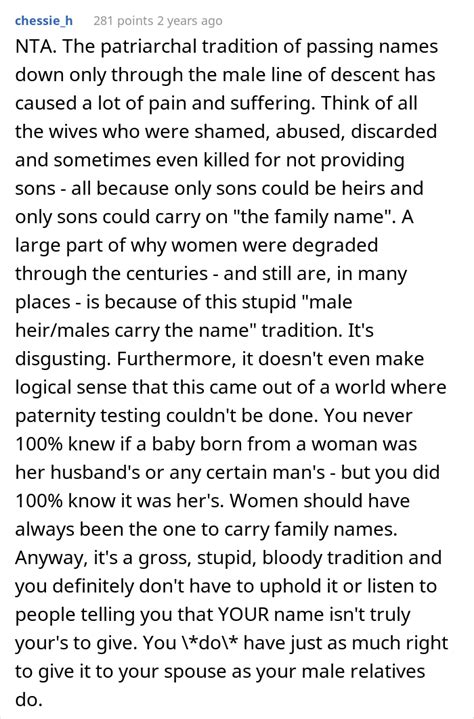 Womans Fiancé Plans To Take Her Last Name Family Drama Ensues When Her Brother And Father Find