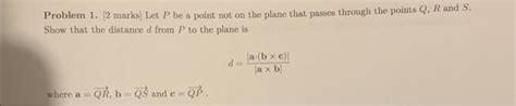 Solved Problem 1 2 Marks Let P Be A Point Not On The