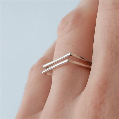 Minimalist Ring Silver Etsy