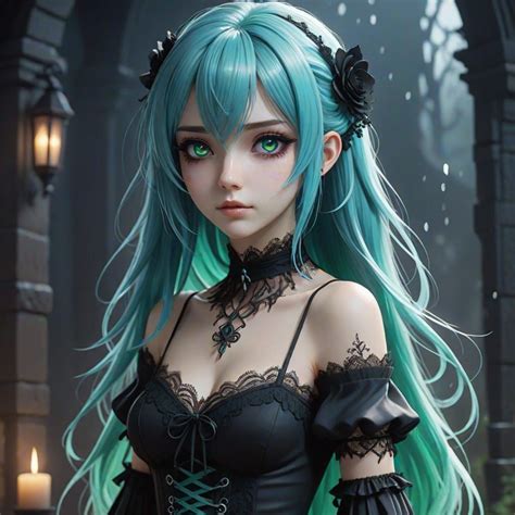 Mystical Emo Anime Girl With Dual Toned Hair And M Ai Art
