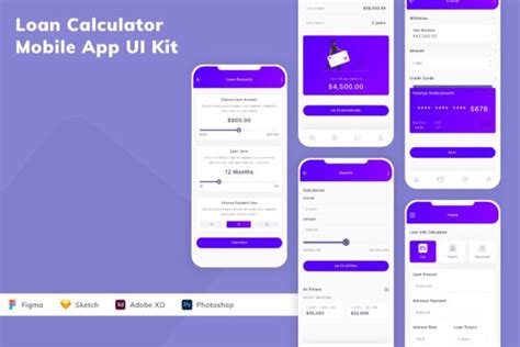 Loan Calculator Mobile App Ui Kit Graphic By Betush · Creative Fabrica