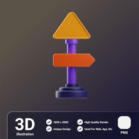 Premium Psd Transport And Sign Object Street Sign 3d Illustration