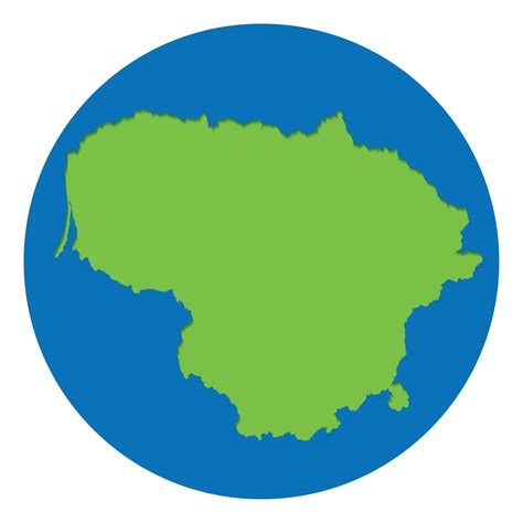 Lithuania Map Map Of Lithuania In Green Color In Globe Design With Blue Circle Color 36876114 Png