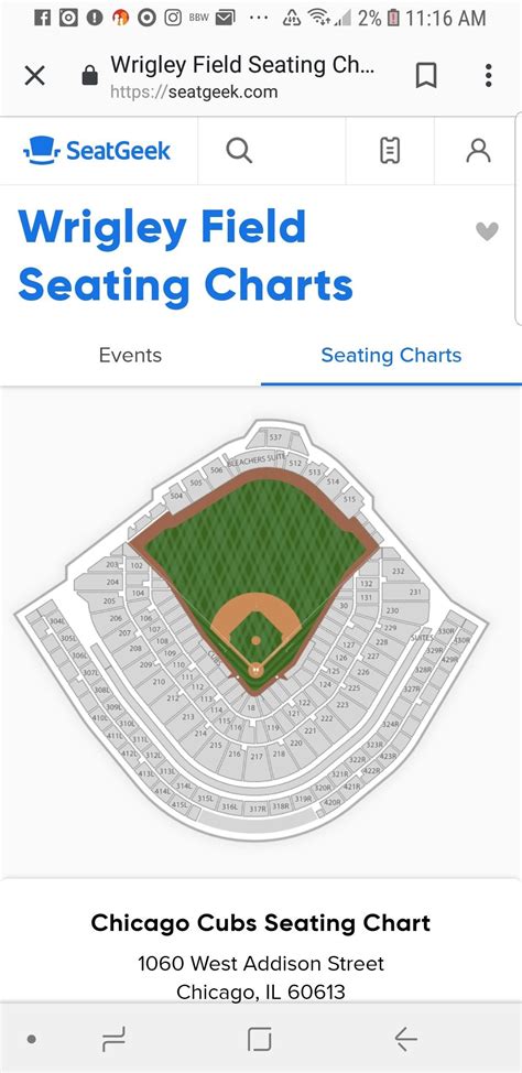 Cubs Seating Chart View