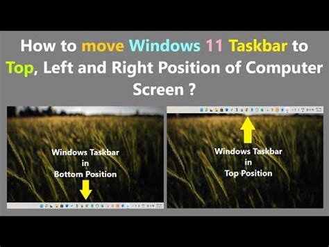 How To Move Windows Taskbar To Top Left And Right Position Of Computer Screen Moving