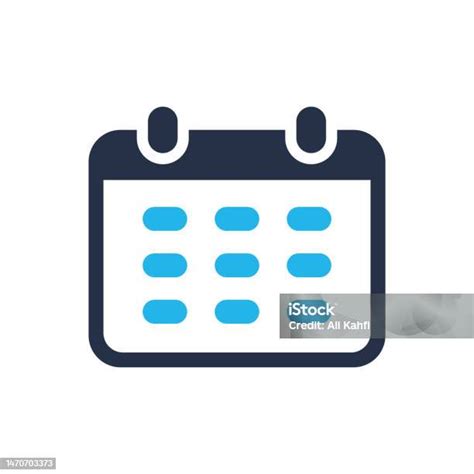 달력 아이콘입니다 단일 단색 아이콘입니다 벡터 그림입니다 웹 사이트 디자인 로고 앱 템플릿 Ui 등 시간에 대한 스톡 벡터 아트