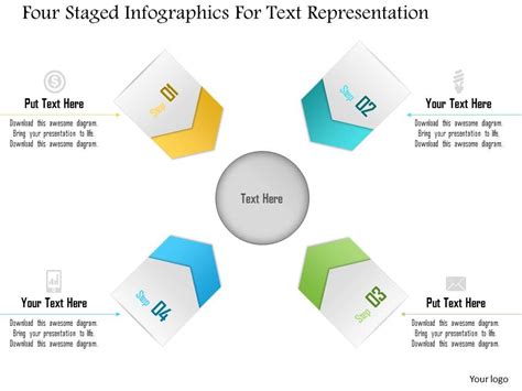 1214 Four Staged Infographics For Text Representation Powerpoint Template PowerPoint Slides
