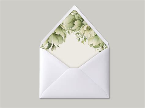 Sage Green Envelope Liner Template Printable Envelope Liner Etsy