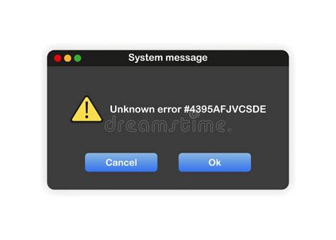 Window Of User Interface Critical Error Warning Message On White Background Vector Stock