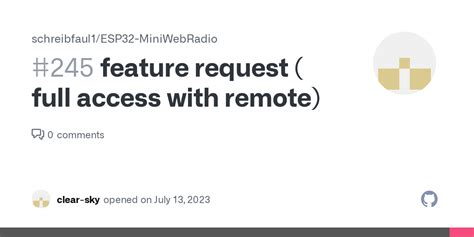 Feature Request Full Access With Remote · Issue 245 · Schreibfaul1