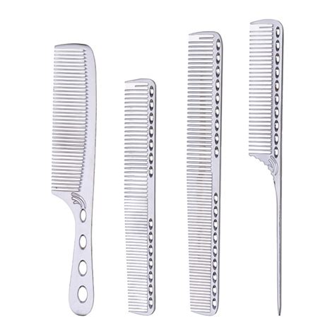 4pcs Aluminum Hair Combs Set Long Cutting Combshort Styling Comb