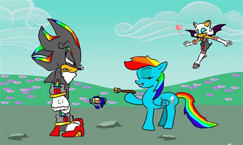 Shadow The Hedgehog And Rainbow Dash