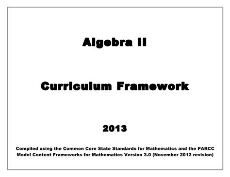 Pdf Algebra Ii Curriculum Framework Dokumen Tips