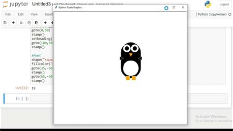 Penguin Drawing Using Python Turtle In Jupiter Ide Youtube