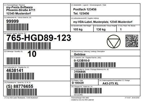 My Vda Label Pro Functional Description