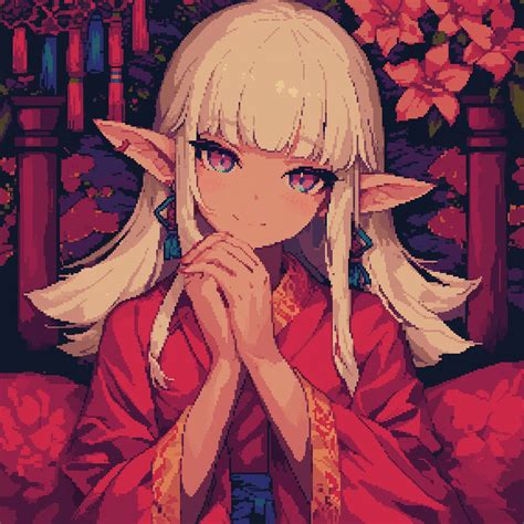 Elf Girl In Red Kimono By Tuwalg On Deviantart