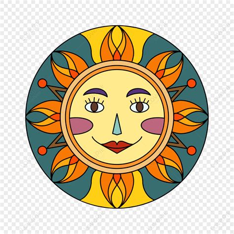 Abstract Sun Face Symmetry Mascot Colorful Graphics Sun Lion Face Png Image Image And Picture