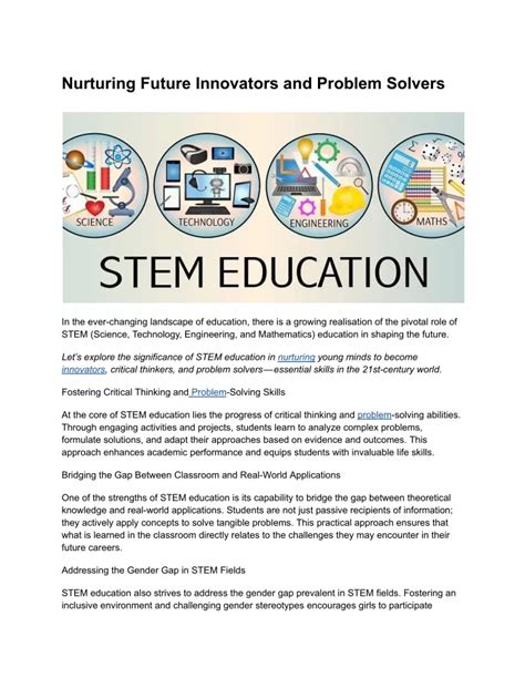 Ppt Nurturing Future Innovators And Problem Solvers Powerpoint