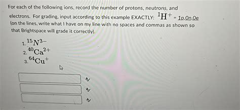 Solved For Each Of The Following Ions Record The Number Of Chegg Com