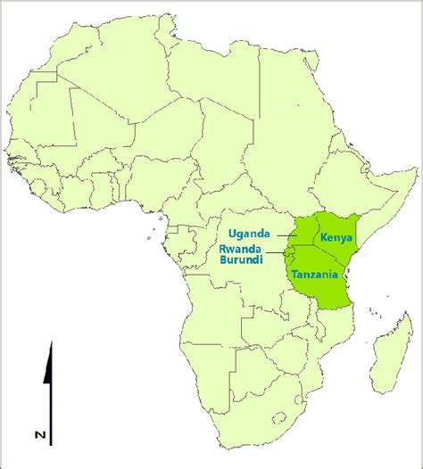Kenya And Tanzania East Africa Political Map Of Countries Kenya
