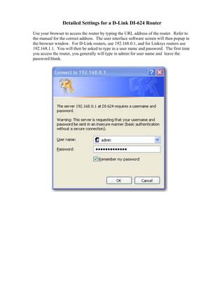 D Link Router Setup Example PDF Computer Networking Computing