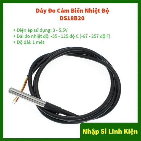 Ds18b20 Temperature Sensor Measuring Wire Waterproof Stainless Shopee Malaysia