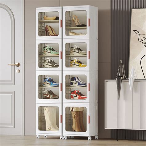 Neohome ตู้เก็บของ อเนกประสงค์ ตู้โชว์ แบบพับได้ ทนทาน ล็อกเกอร์เก็บของ ชั้นวางของ แบบใส กันฝุ่น