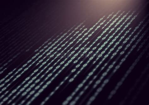binary code close up design 3d rendering stock illustration
