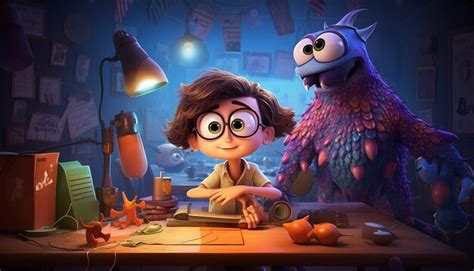 Premium Photo Creative Business Animation Pixar Style Funny Theme