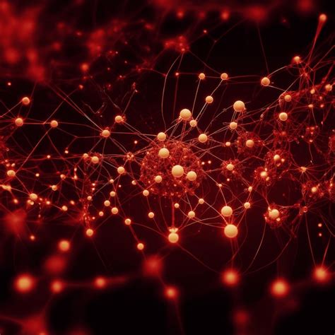 Premium Photo Artificial Intelligence Neural Network In Red