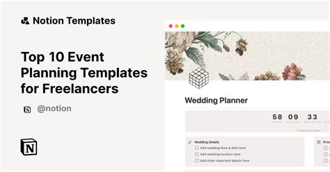 Top 10 Event Planning Templates For Freelancers Notion Template Marketplace