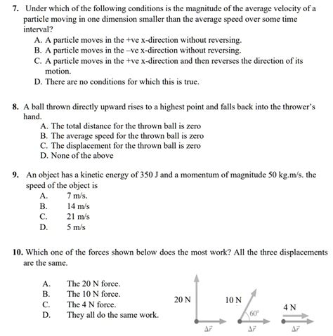 Solved Under Which Of The Following Conditions Is The Magnitude Of The Average Velocity Ofa