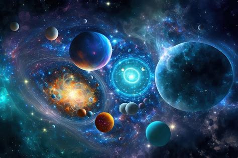 Premium Photo Cosmological Background Stars Planets And Galaxies Space And Time Travel