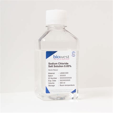 Sodium Chloride Salt Solution 0.85% - L0640 | Biowest | Your best ...