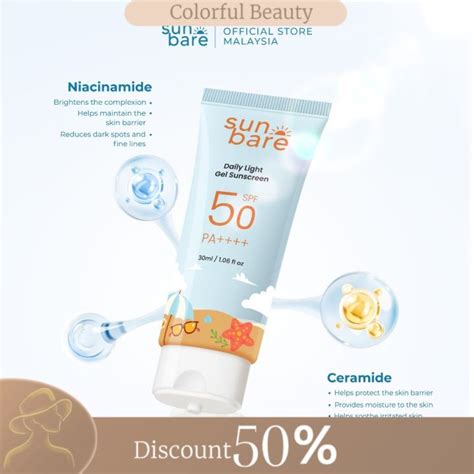 Sunbare Daily Light Gel Sunscreen Spf50 Pa Acne Prone Skin Lazada