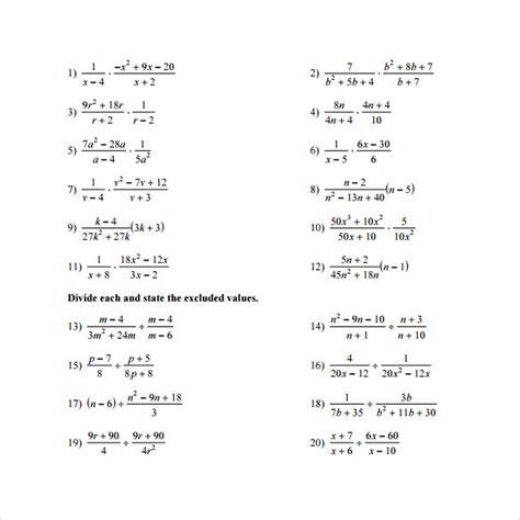 11 Sample Algebraic Multiplication Worksheets Sample Templates