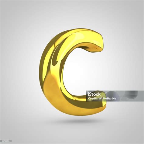 흰색 배경에 고립 된 골든 문자 대문자 C 0명에 대한 스톡 벡터 아트 및 기타 이미지 0명 3차원 형태 금 금속 Istock