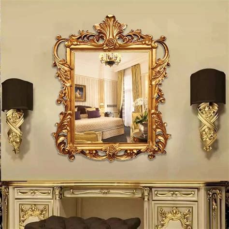 Vintage Style Dazzle Gold Finish Decorative Wall Mirror Decoratieve